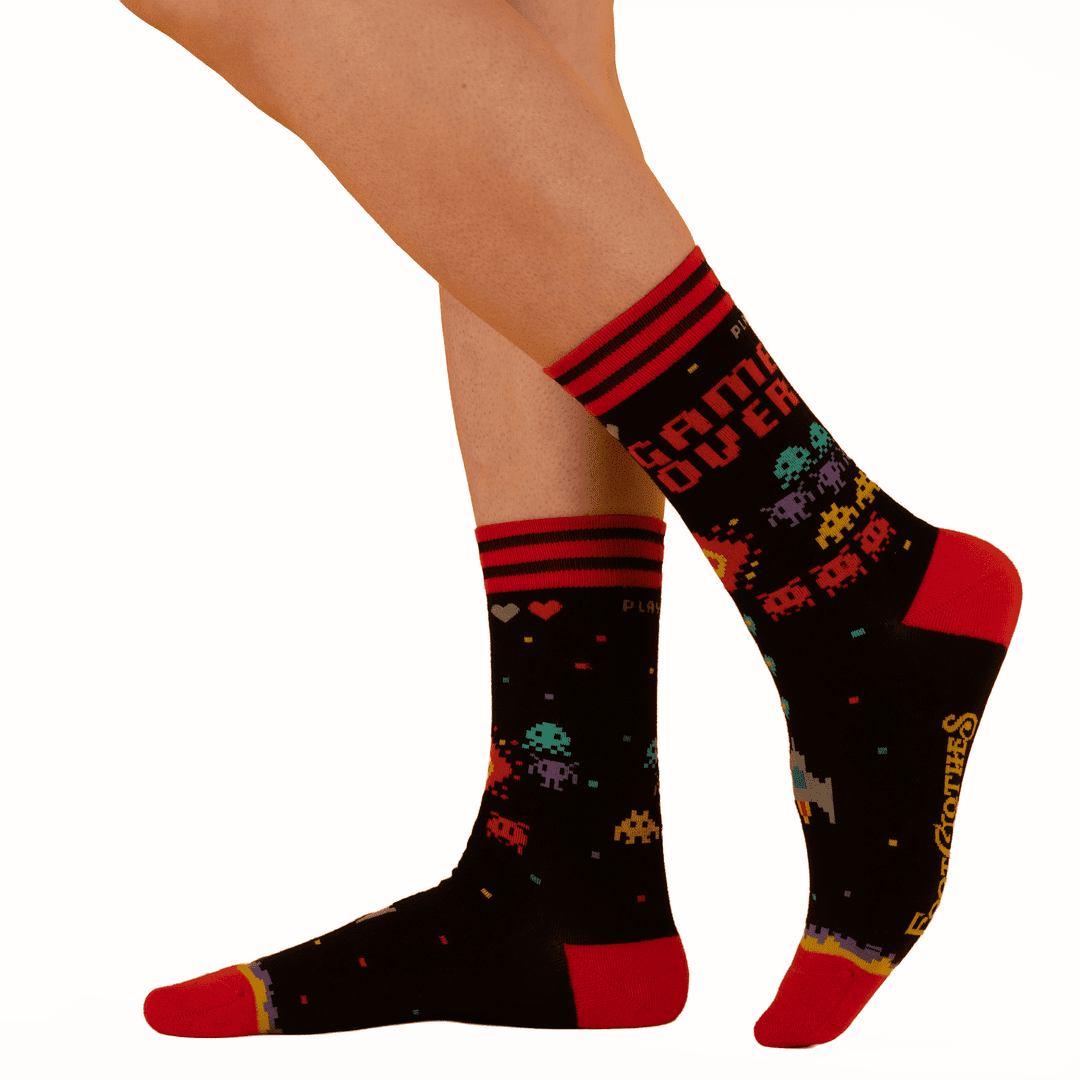 Game Over 80s Video Game Crew Socks – The Life of the Party