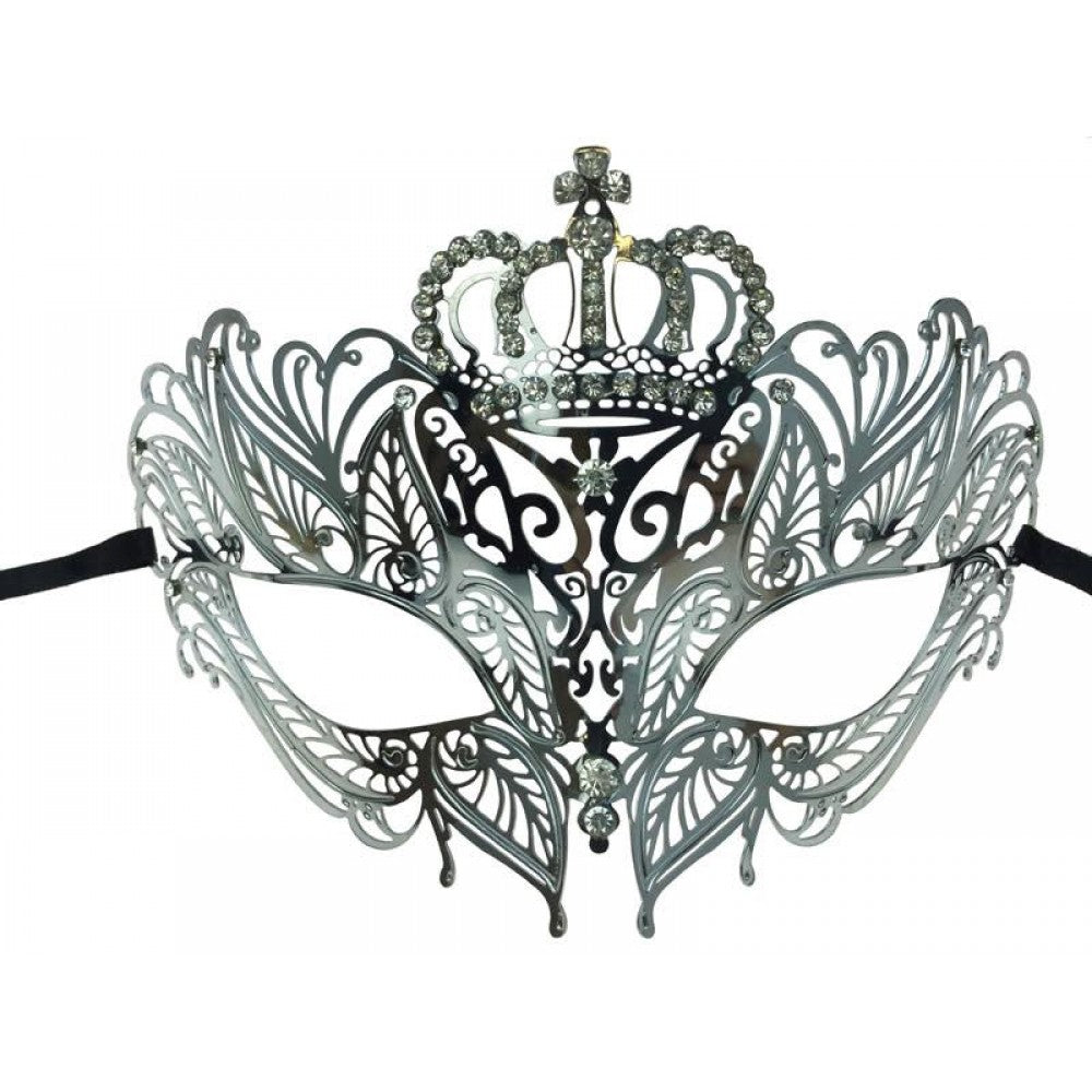 Silver Laser Cut Jeweled Crown Mask – The Life of the Party